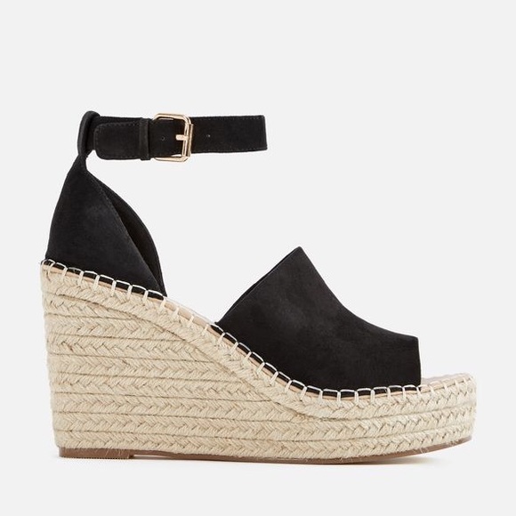 JustFab | Shoes | Just Fab Macey Espadrille Wedge In Black | Poshmark